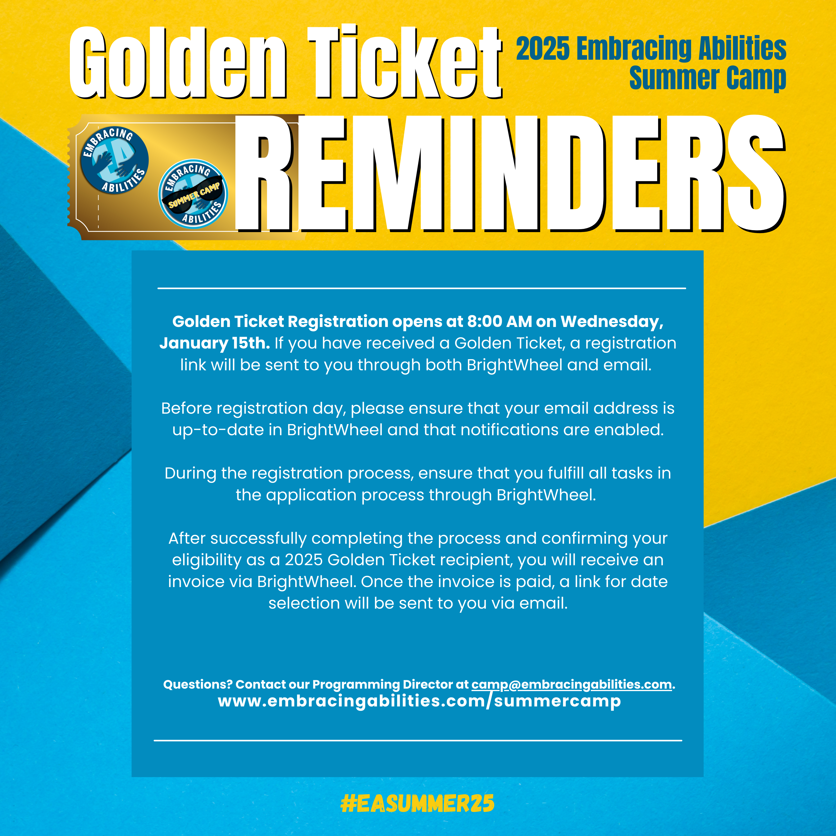 2025 Golden Ticket Reminders – Embracing Abilities Inc.